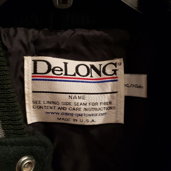 DeLong | Jackets & Coats | Vintage Delong Leather Wool Letterman ...